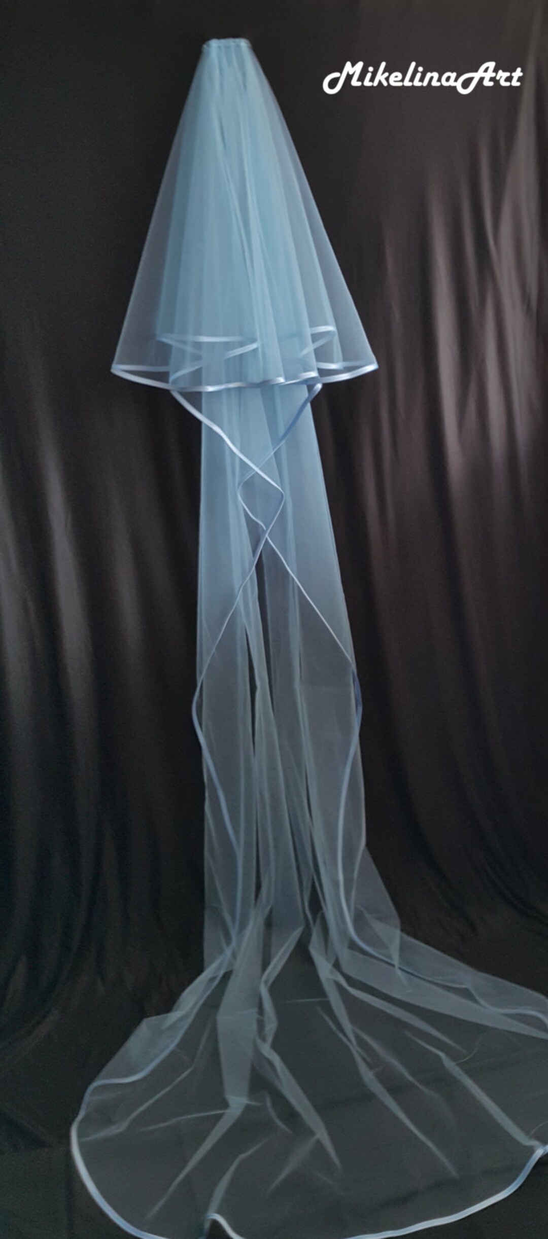 Cathedral Veil, Two Layers, Sky Blue - Etsy
