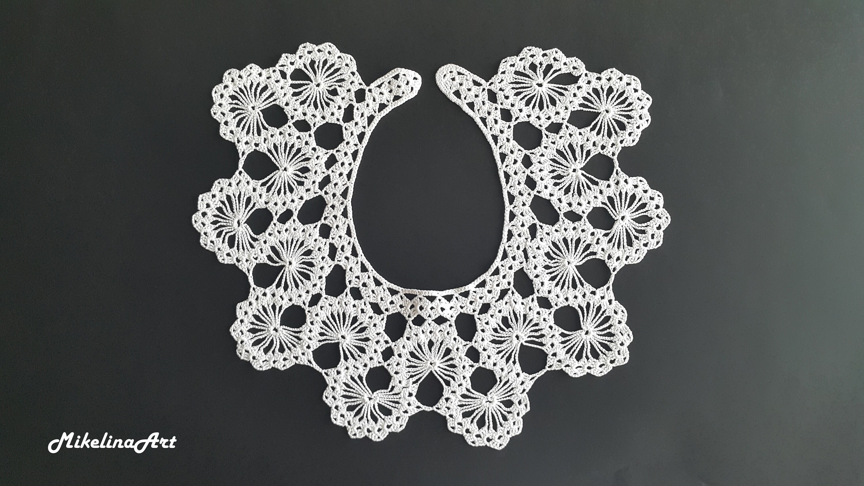 Handmade Crochet Collar Neck Accessory White 100% Cotton. - Etsy