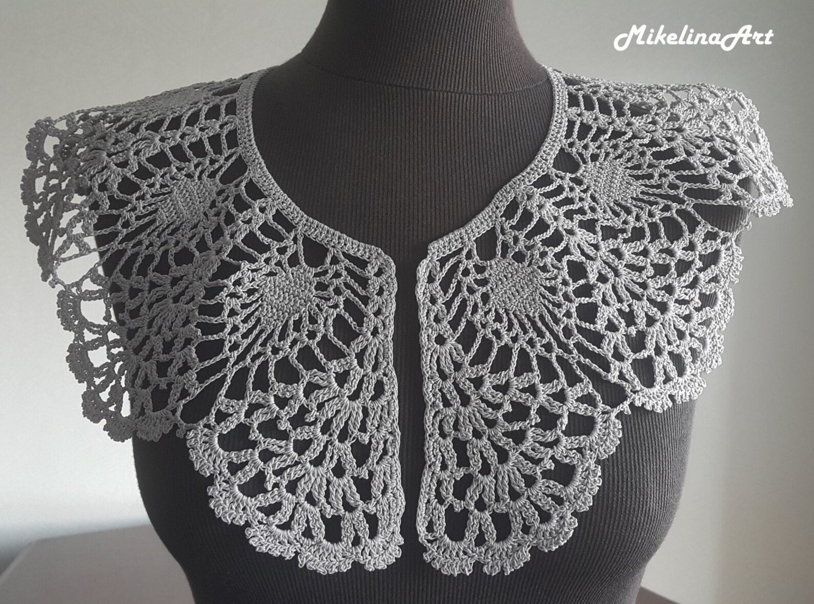 Handmade Crochet Collar Neck Accessory Light Greysharkskin - Etsy