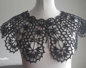 Handmade Crochet Collar Neck Accessory Black | Etsy