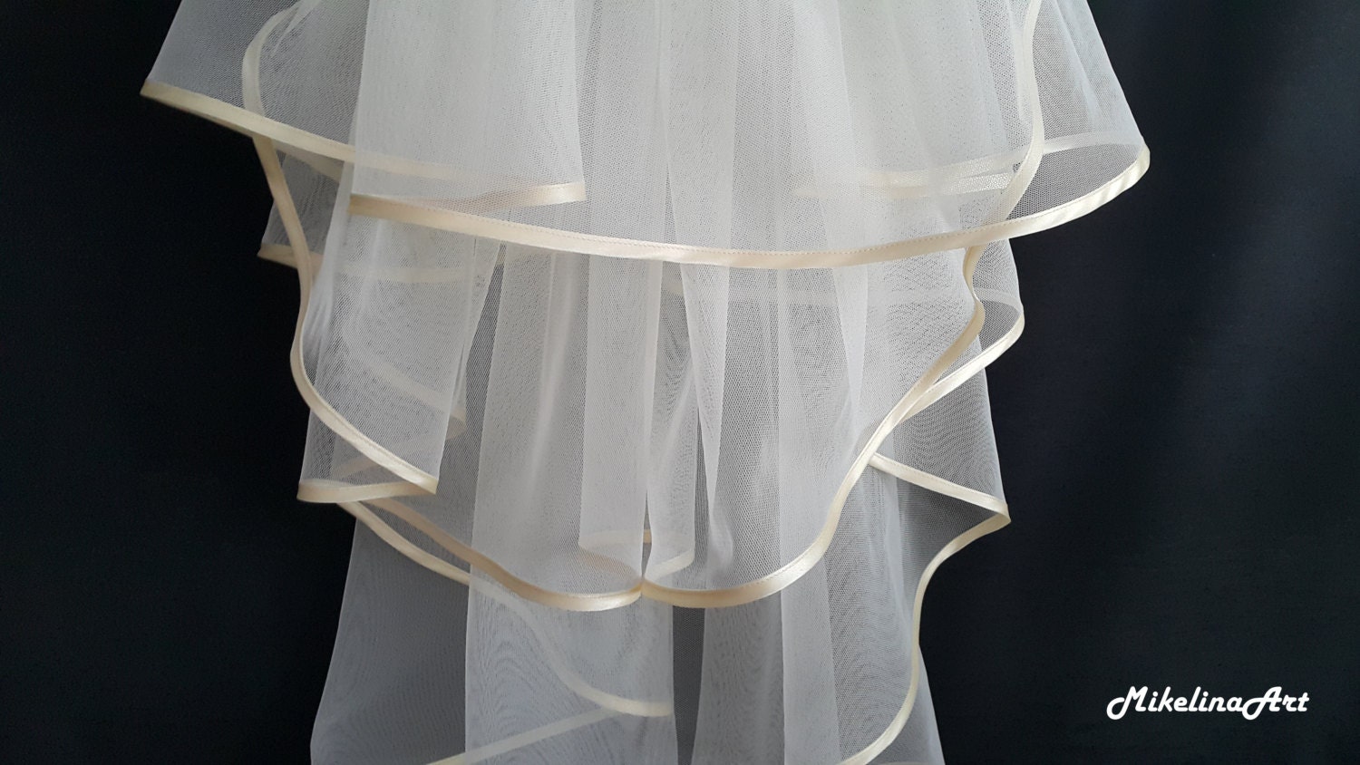 Ivory Wedding Veil, Three Layers - Etsy UK