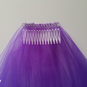 Purple Wedding Veil, Two Layers, Purple Satin Edging. - Etsy