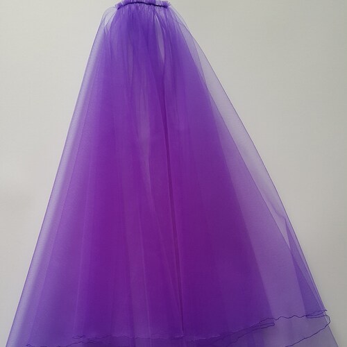 Purple Wedding Veil Two Layers Purple Satin Edging. - Etsy