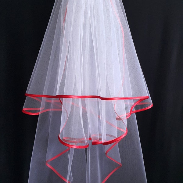 Red Veil - Etsy