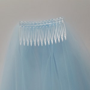 Sky Blue Wedding Veil, Three Layers. - Etsy