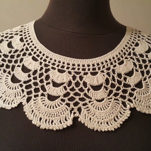 Handmade Crochet Collar, Neck Accessory, Ivory, 100% Cotton - Etsy