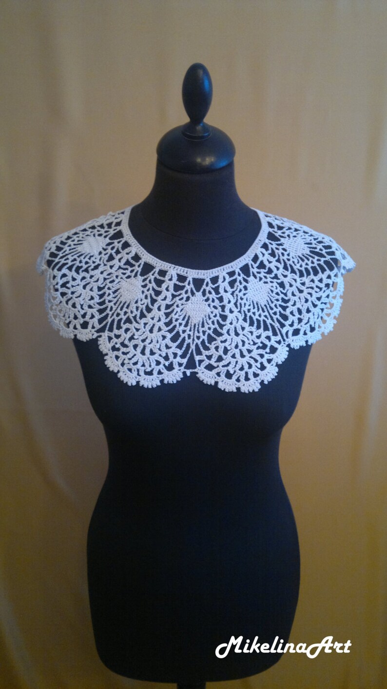 Handmade Crochet Collar Neck Accessory Snow White 100% | Etsy