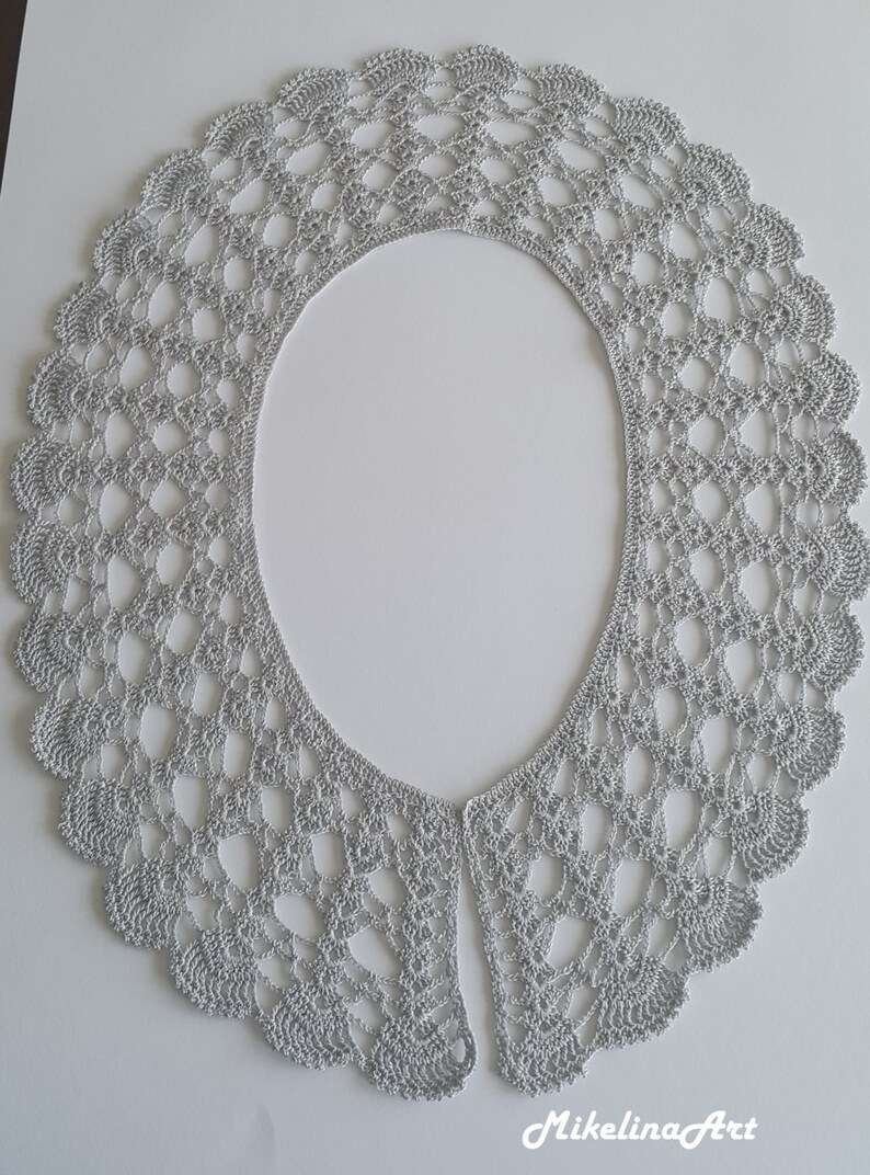 Handmade Crochet Collar Neck Accessory Sharkskin Gray Color | Etsy