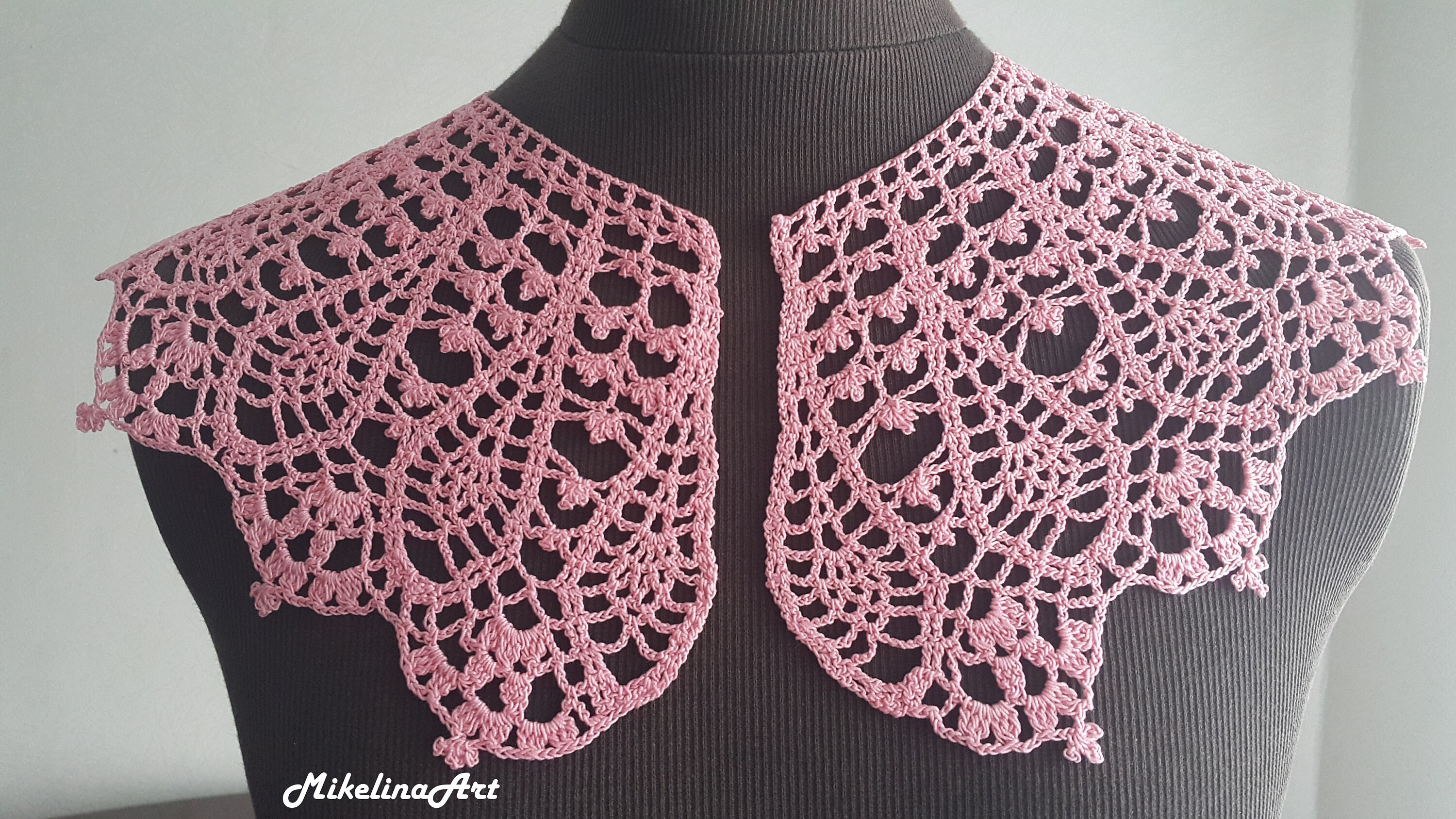Handmade Crochet Collar, Neck Accessory, Pink, 100% Cotton - Etsy