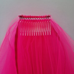 Hot Pink Wedding Veil, Three Layers,hot Pink Satin Edging. - Etsy