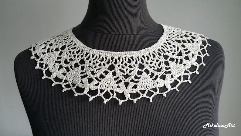 Handmade Crochet Collar, Neck Accessory, Ivory, 100% Cotton - Etsy