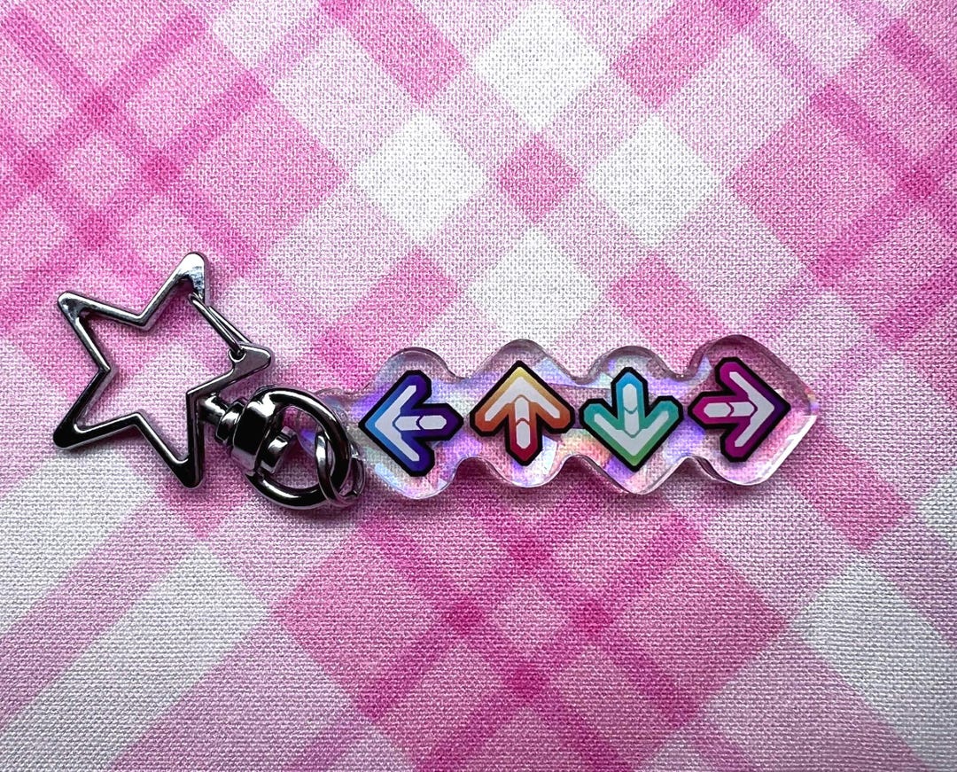 DDR Arrow Keychain: Dance Revolution Holographic Charm - Etsy