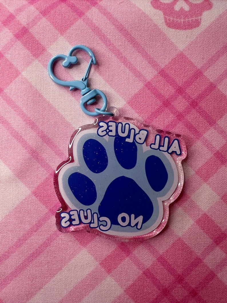 Blues Clues Paw Print Keychain: Double Sided Kawaii Charm - Etsy
