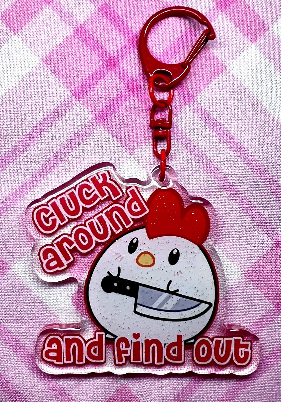 Kawaii Chicken Keychain: Cluck Around and Find Out, Double Sided - Etsy