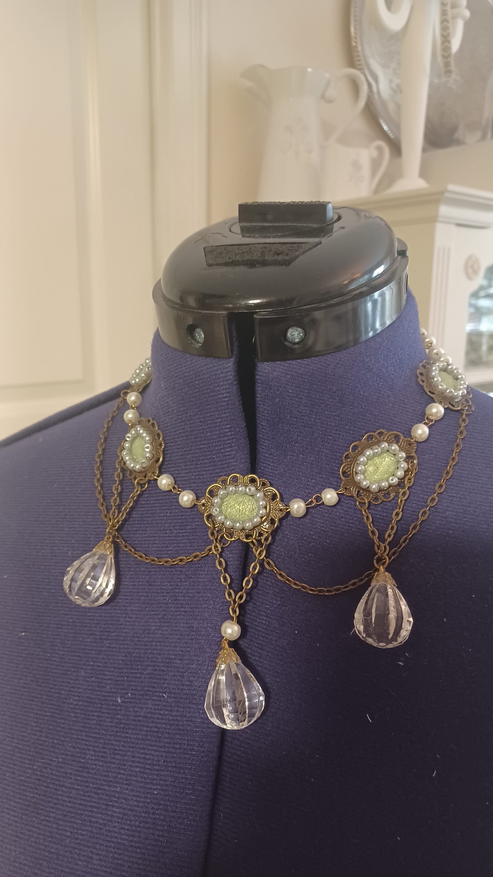 Regency Neoclassical Style Necklace pear Ice Handmade One of a Kind ...