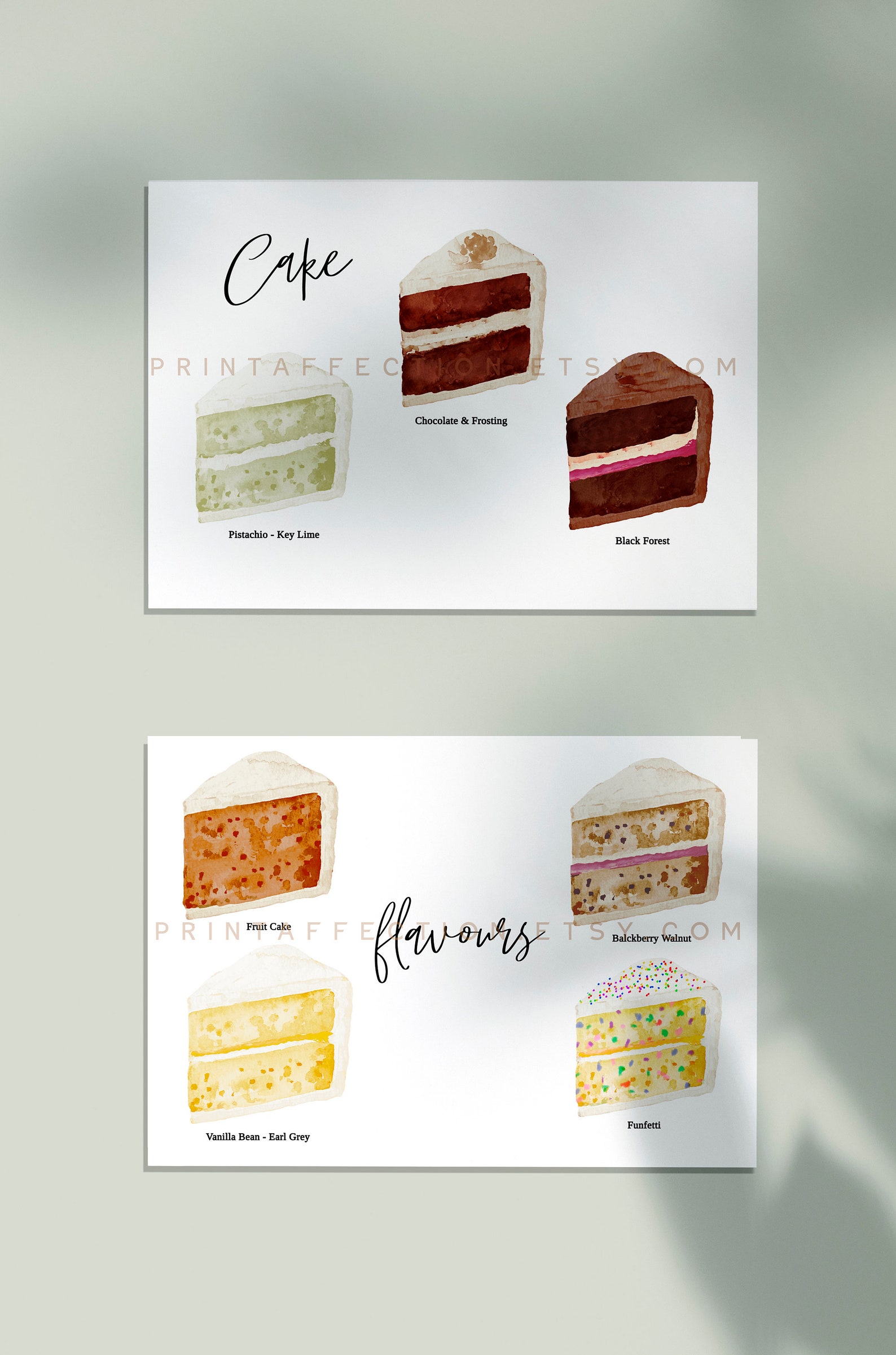 Editable Wedding Cake Menu 8x10 & A4 - Etsy