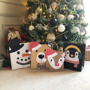 Printable Christmas Gift Wrap Reindeer Cut & Stick Animal Faces for ...