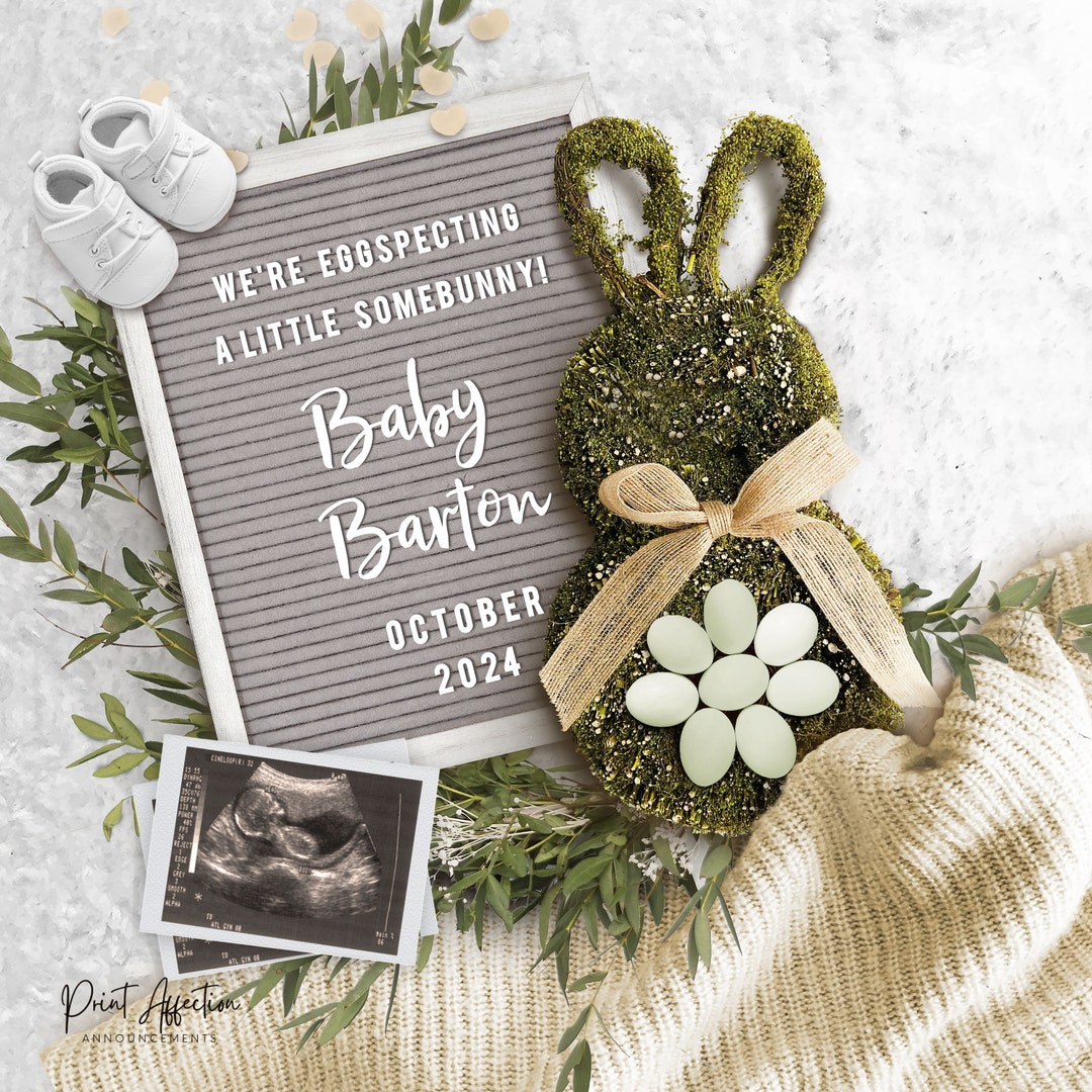 Digital Easter Pregnancy Announcement, Easter Letterboard Pregnancy ...
