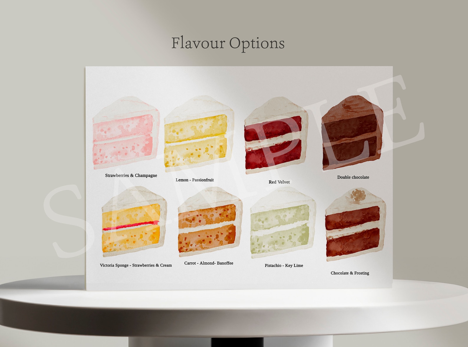 Editable Wedding Cake Menu 8x10 & A4 - Etsy