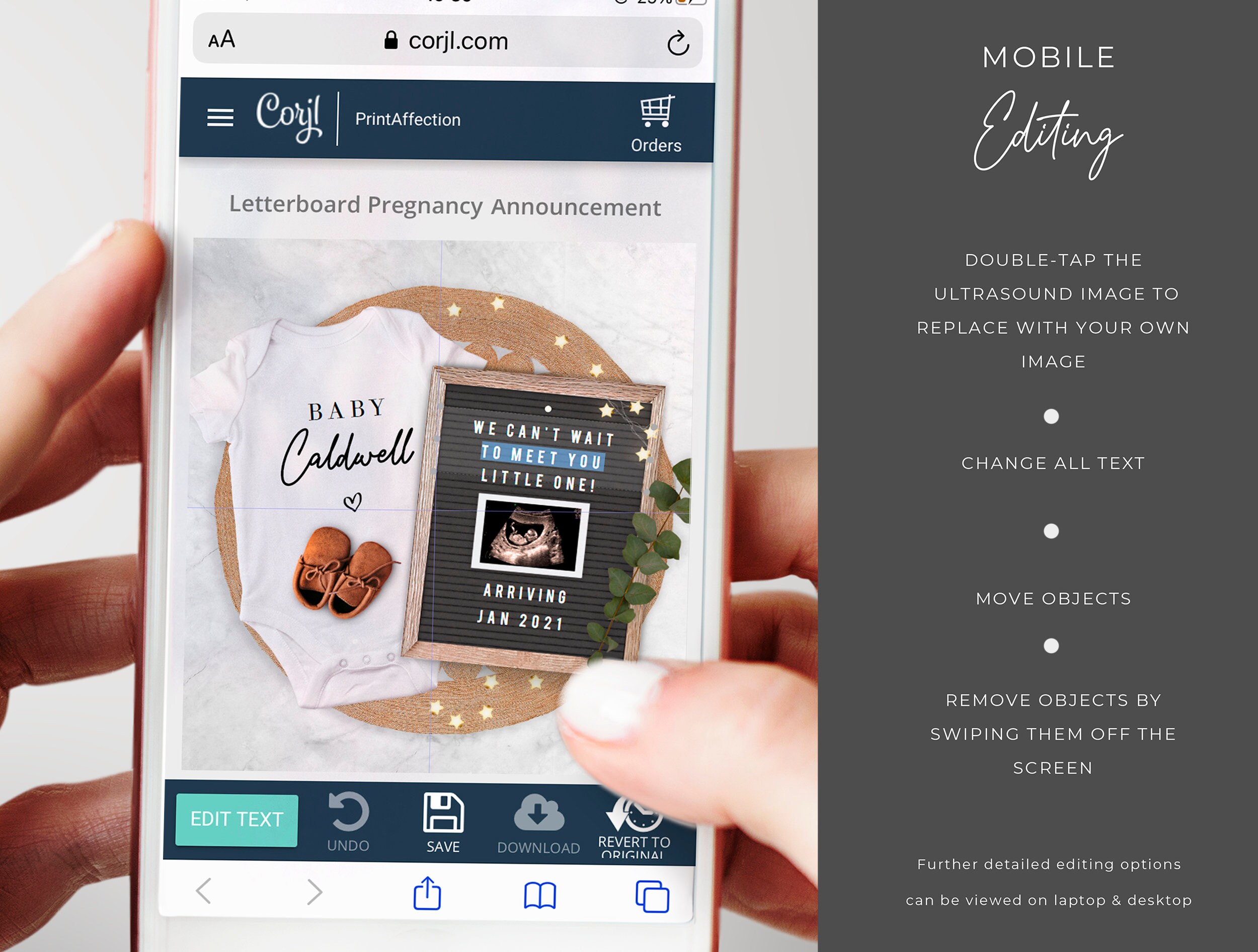 Editable Digital Pregnancy Announcement for Social Media YOU | Etsy