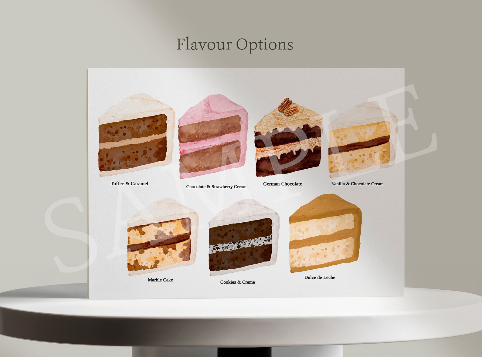 Editable Wedding Cake Menu 8x10 & A4 - Etsy