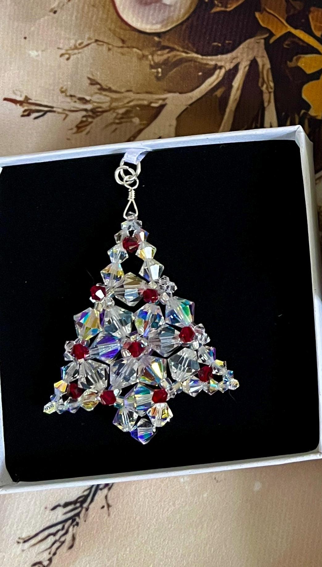 Crystal Christmas Tree Ornament: Handmade Sparkling Light Catcher - Etsy