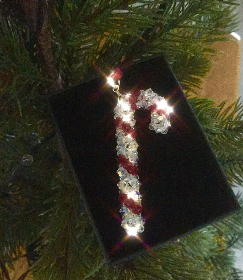 Sparkling Hand Made Crystal Candy Cane Christmas Tree - Etsy