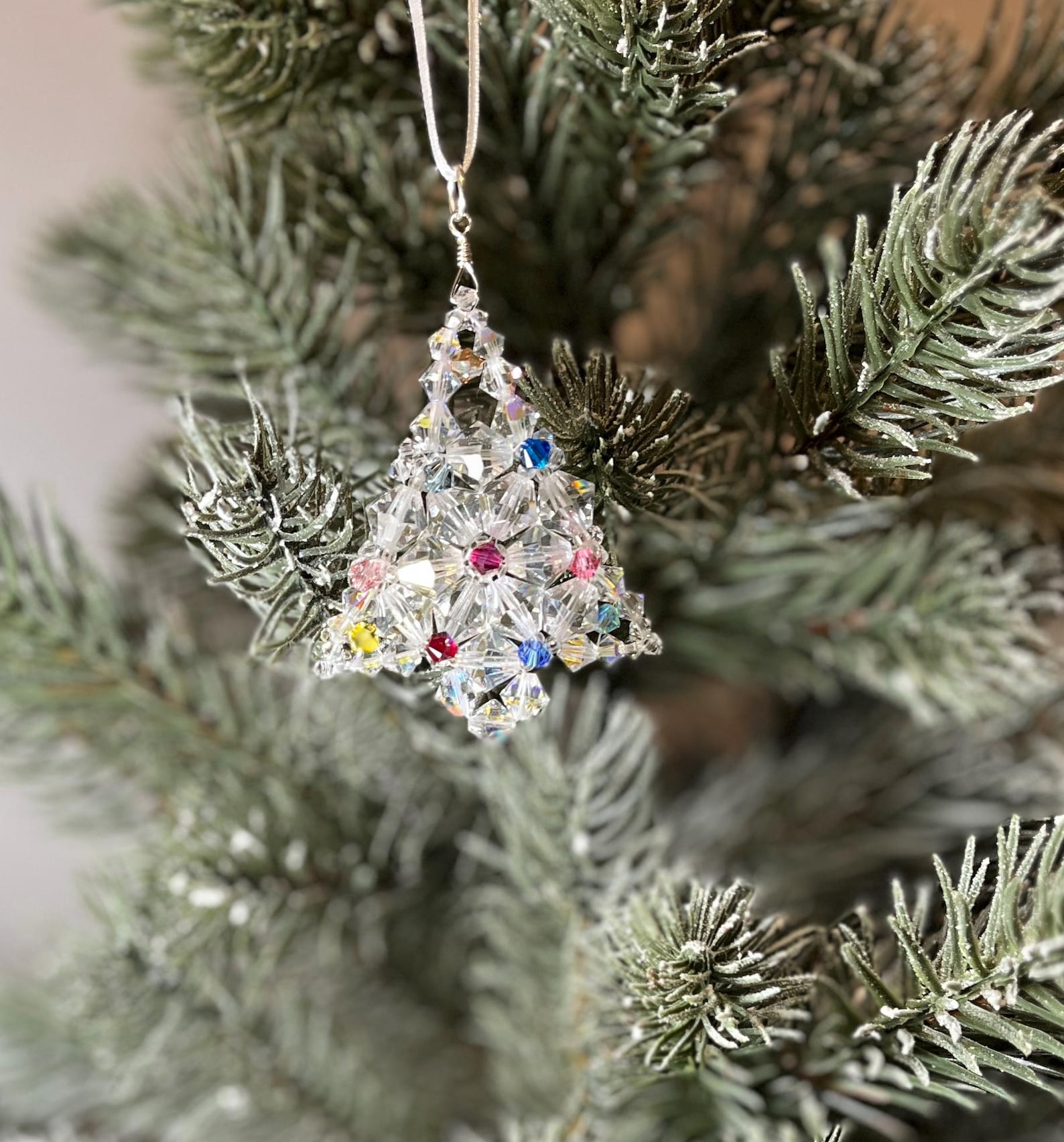 Crystal Christmas Tree Ornament: Handmade Sparkling Light Catcher - Etsy