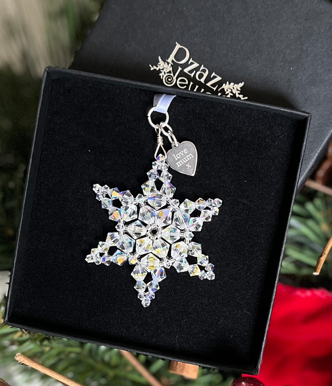 Handmade Small Crystal Star Christmas Ornament: Personalised Gift - Etsy