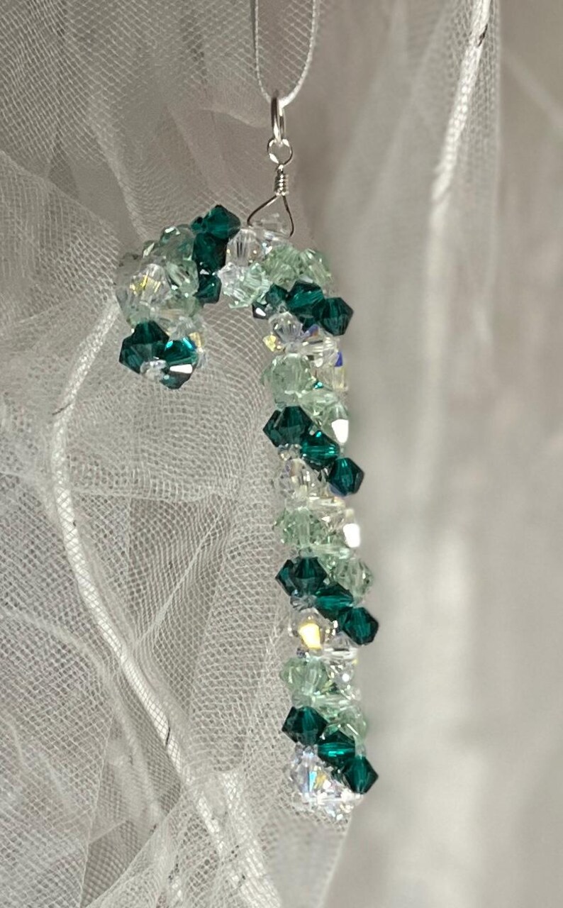 Crystal Candy Cane Ornament: Handmade Baby's First Christmas Decoration, Personalized - Etsy