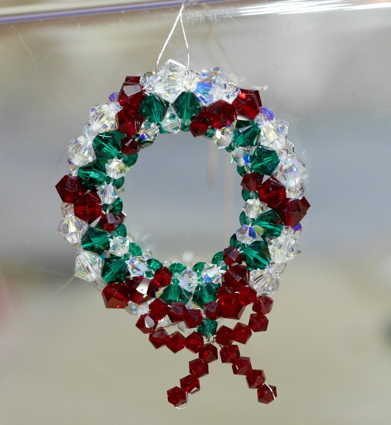 Sparkling Hand Made crystal Traditional Christmas Wreath Tree | Etsy
