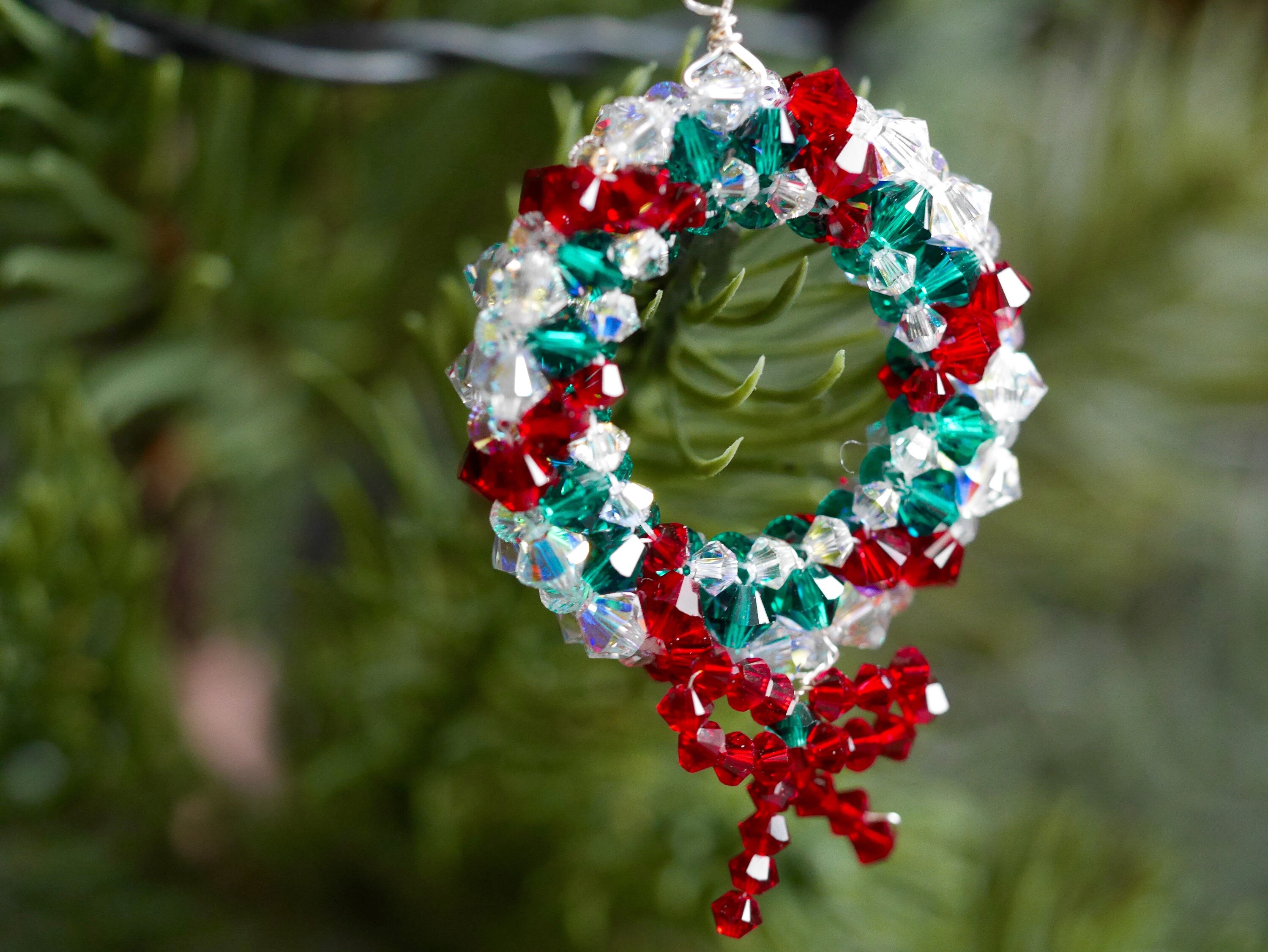 Sparkling Hand Made crystal Traditional Christmas Wreath Tree | Etsy