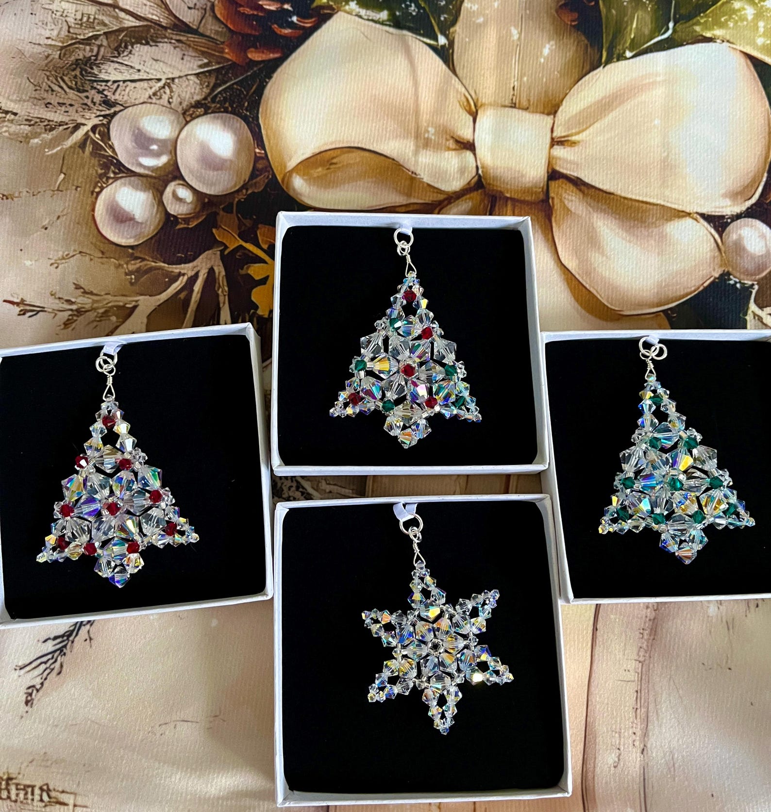 Crystal Christmas Tree Ornament: Handmade Sparkling Light Catcher - Etsy