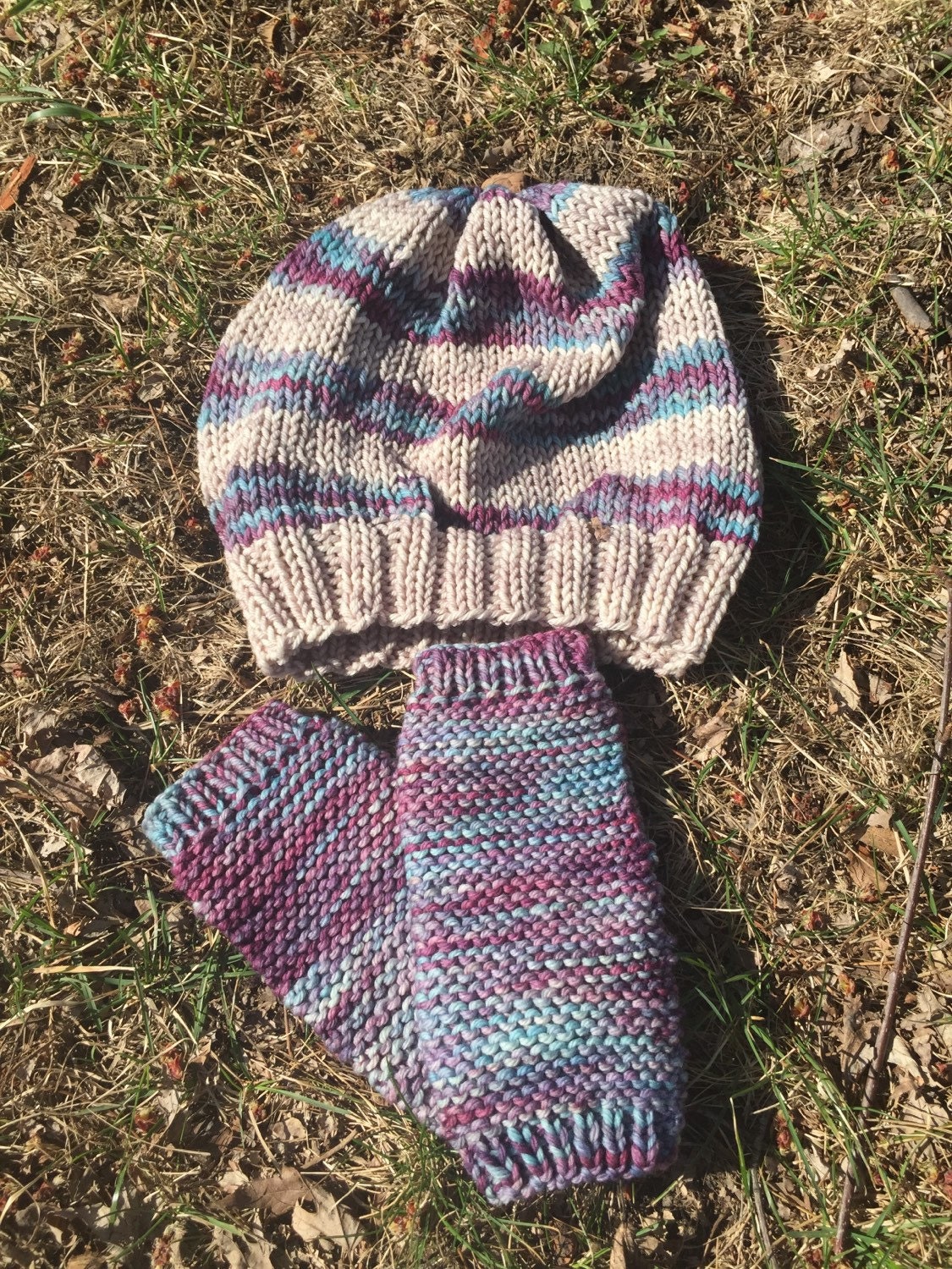 Stylish Warm and Soft Hand Knit Merino Hat and Mitt Set - Etsy