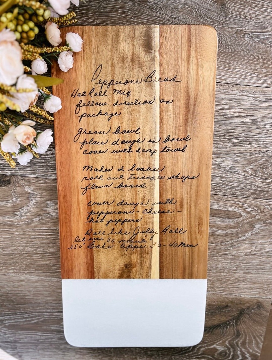 Handwritten Recipe Cutting Board Engraved Charcuterie Board ...
