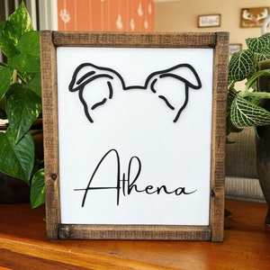Custom Dog Ear Outline Sign | Unique Pet Lover Gift | Pet Ear ...