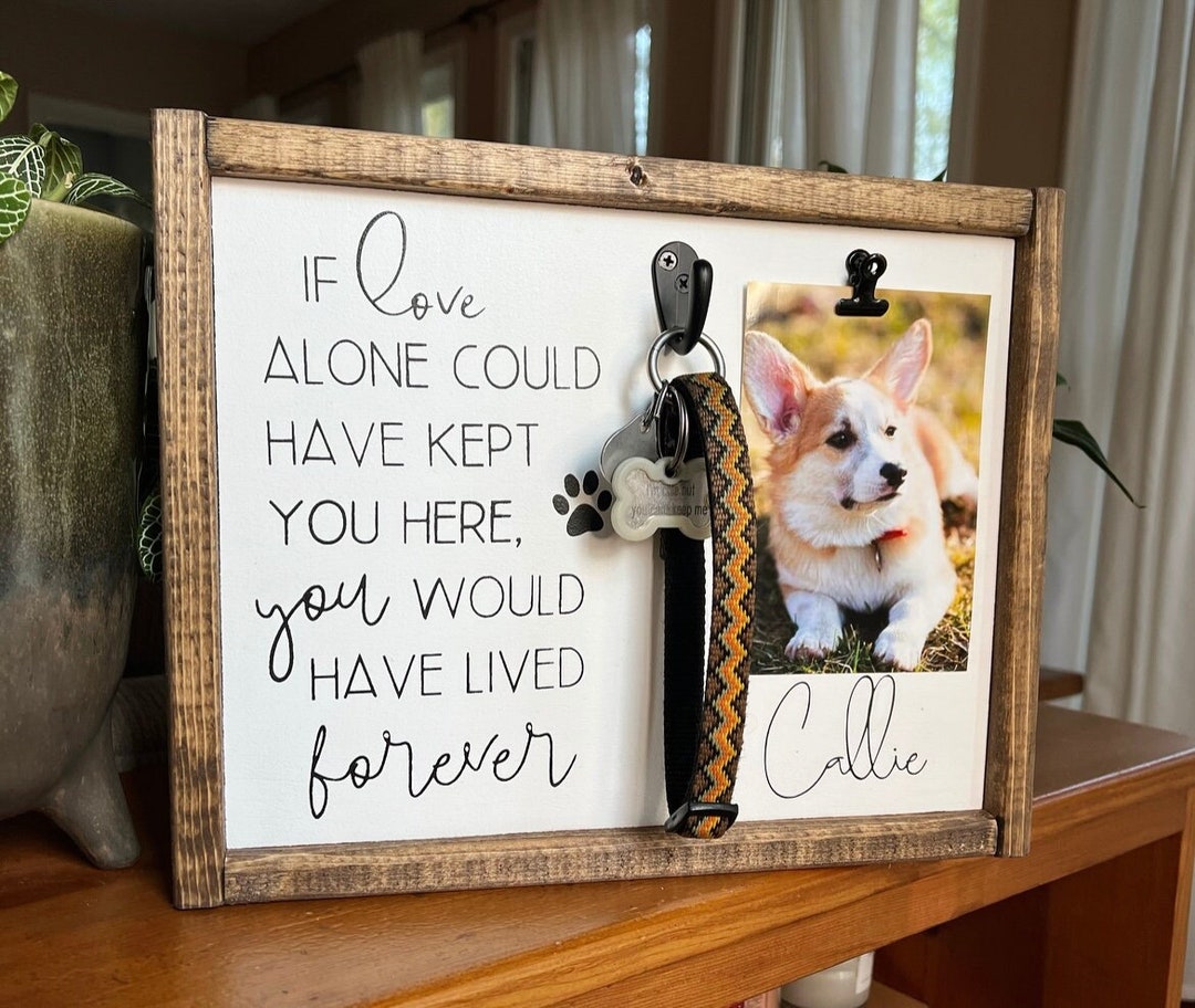 Personalized Pet Memorial Sign Dog Collar Holder Loss of Pet Keepsake ...