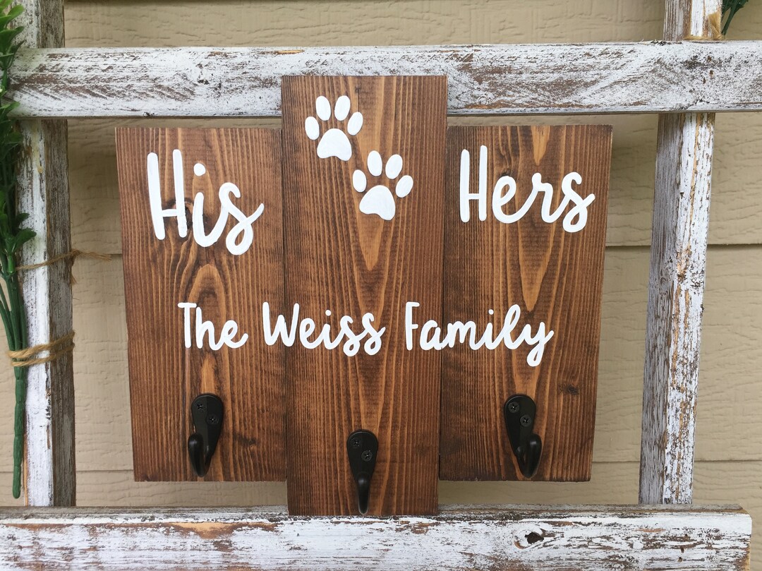 Custom Key and Dog Leash Holder Personalized Leash Hanger - Etsy