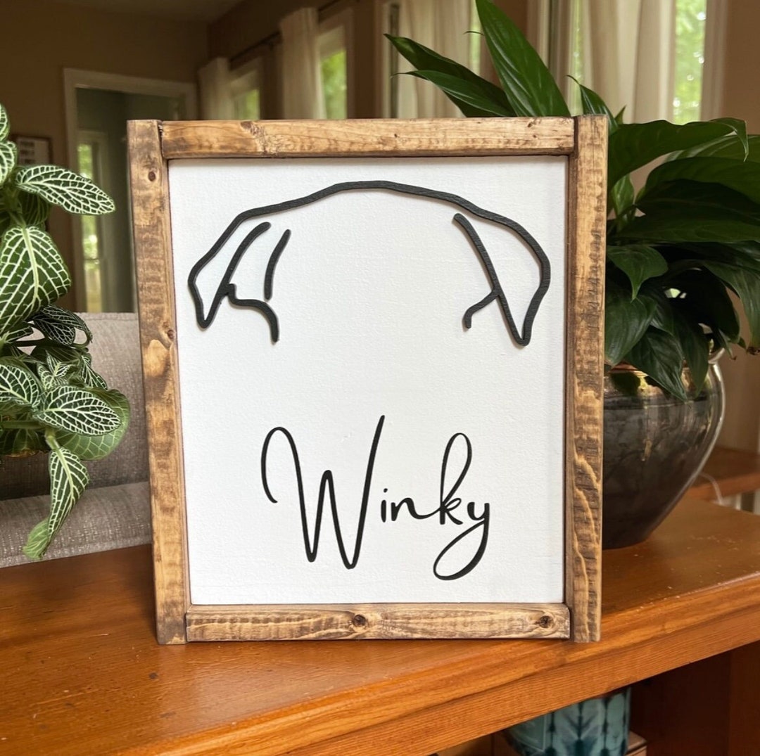 Custom Dog Ear Outline Sign Unique Pet Lover Gift Pet Ear Silhouette ...