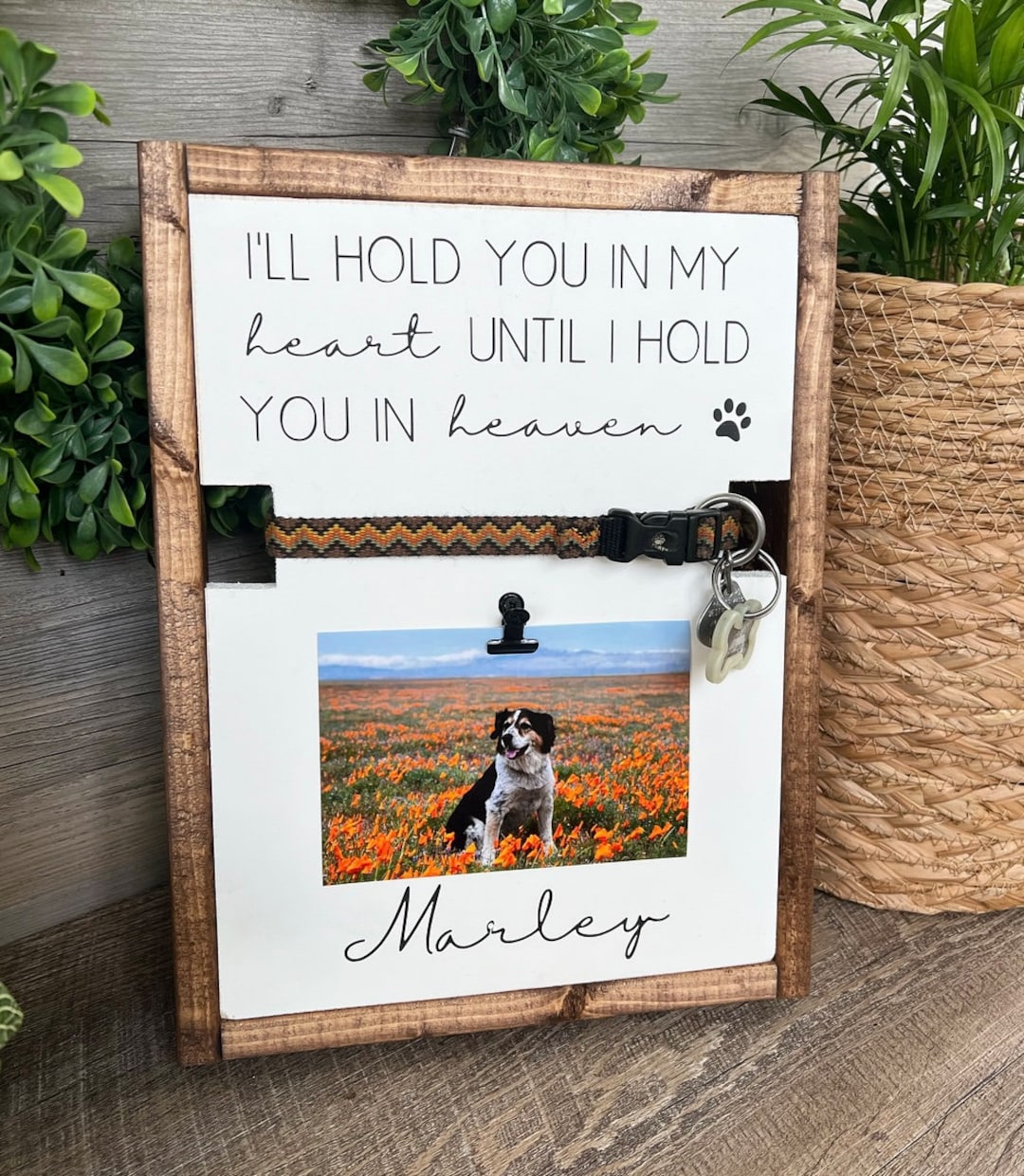 Personalized Pet Memorial Sign: Dog Collar & Photo Keepsake - Etsy