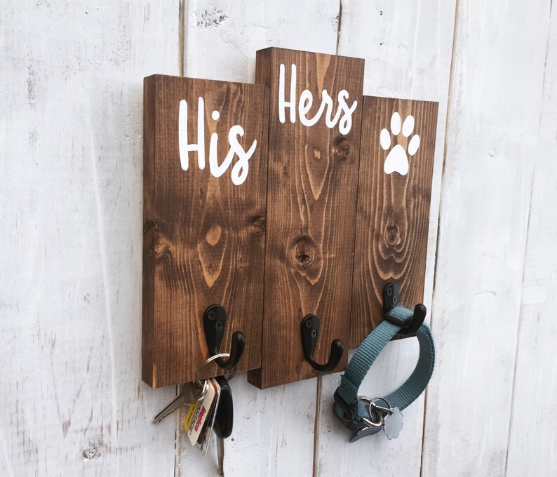 Dog Leash Holder Entryway Key Holder Dog Leash Sign His - Etsy