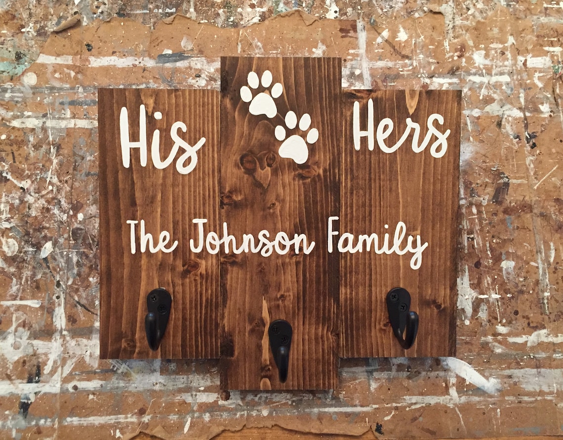 Custom Key and Dog Leash Holder Personalized Leash Hanger | Etsy