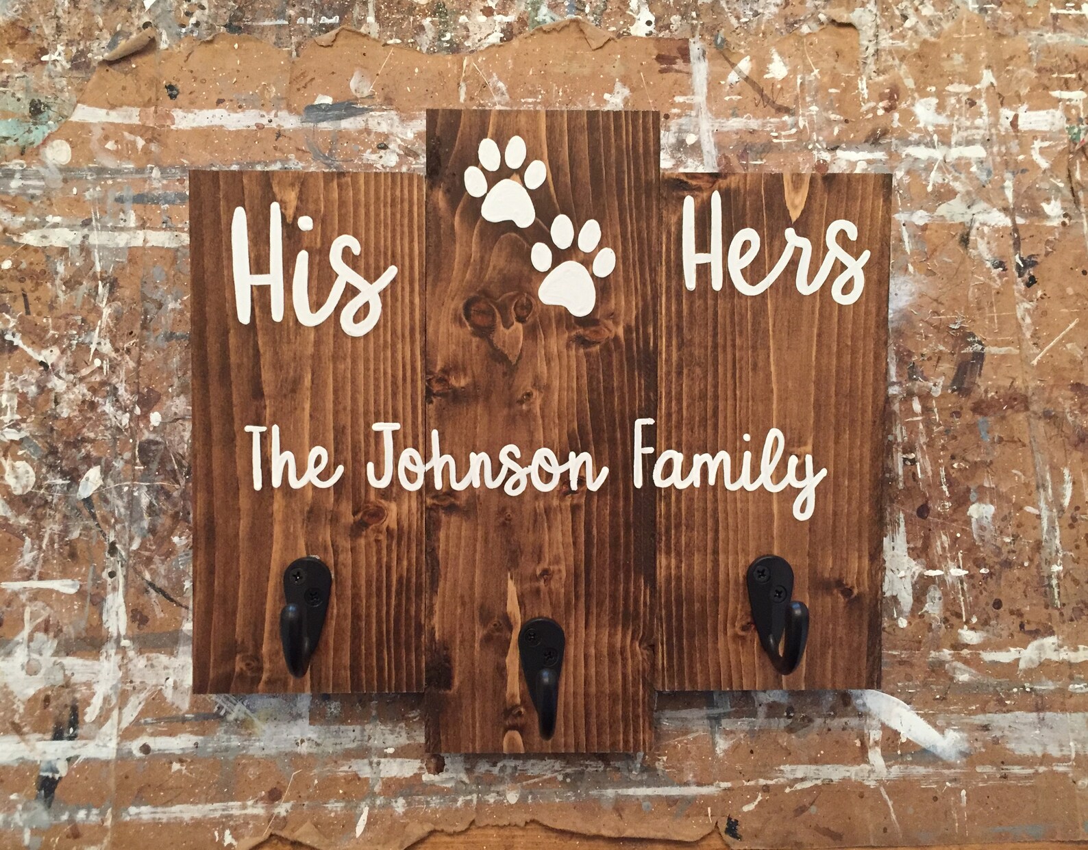 Custom Key and Dog Leash Holder Personalized Leash Hanger | Etsy