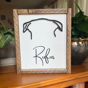 Custom Dog Ear Outline Sign Unique Pet Lover Gift Pet Ear Silhouette ...