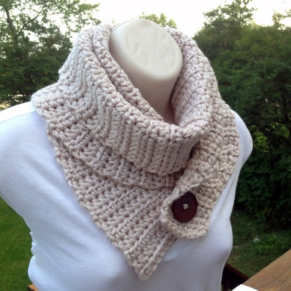 Crochet Button Scarf - Etsy