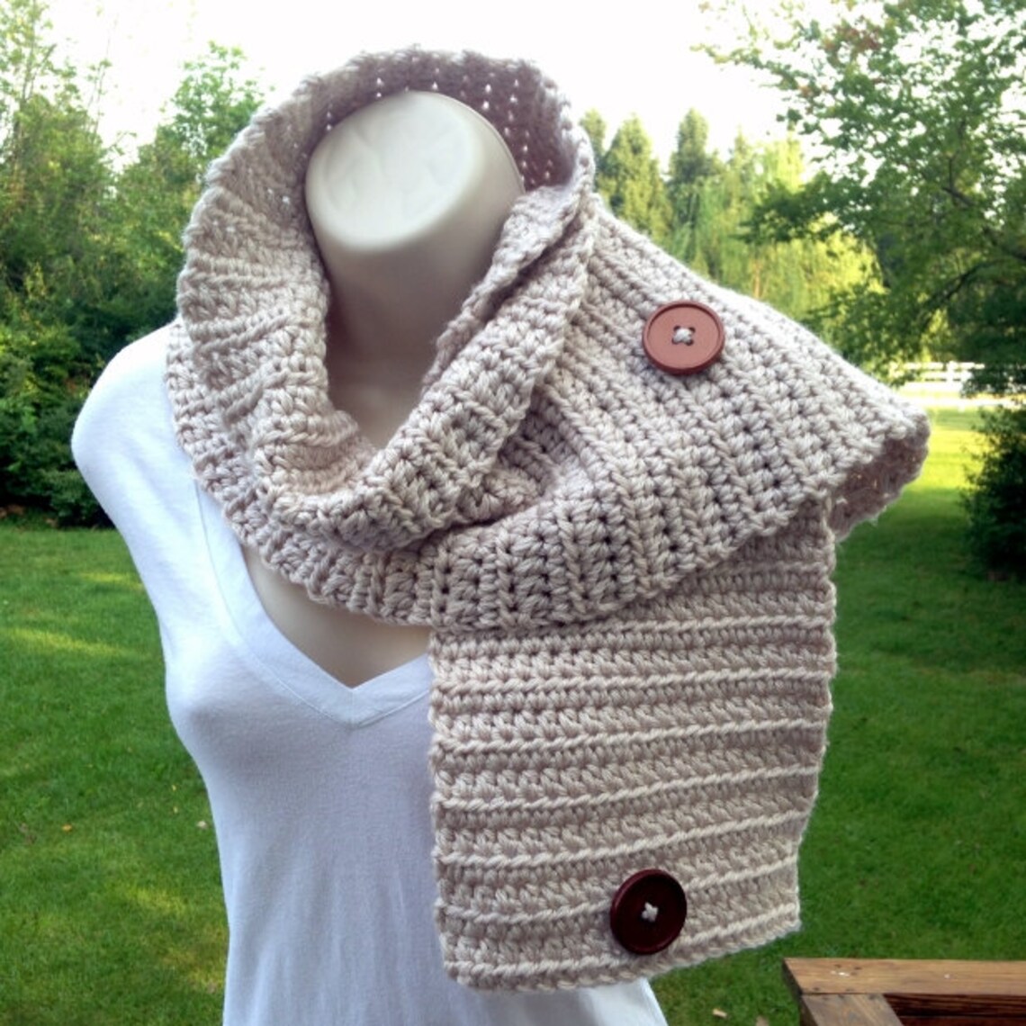 Convertible Button Scarf Crochet Pattern | Etsy