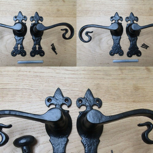 ART DECOR Cast Iron Lever Lock Door Handles Rustic Vintage - Etsy