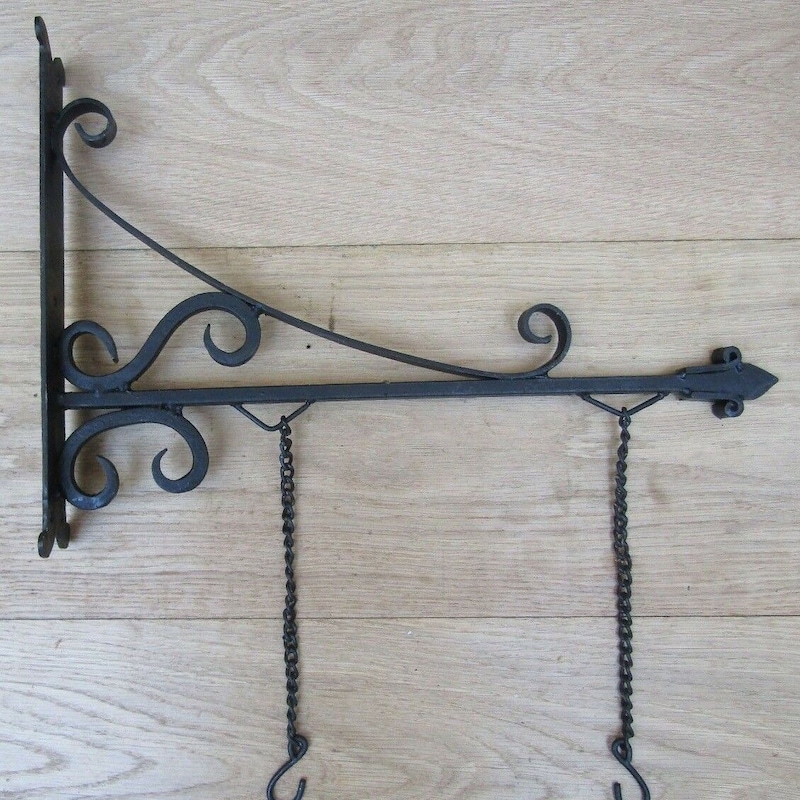 Wrought Iron Sign Bracket - Etsy