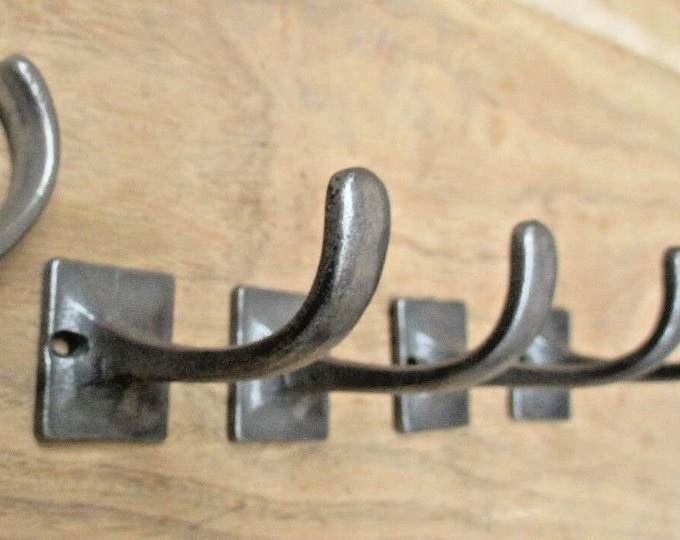 PACK OF 5 BLACKSMITH Cast Iron Rustic Hat and Coat Hooks Vintage Retro ...