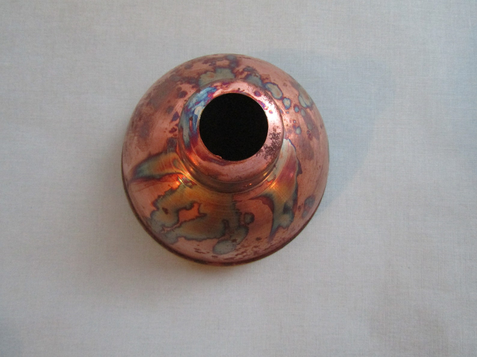 ANTIQUE PETROL COPPER Ceiling Light Shade Round Industrial Vintage ...